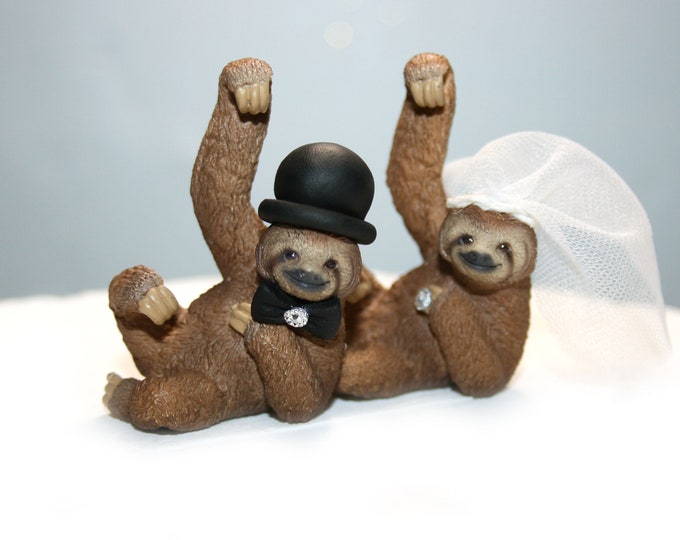 Wedding Cake Toppers - Sloths - Sloth Cake Toppers - Animal Cake ...