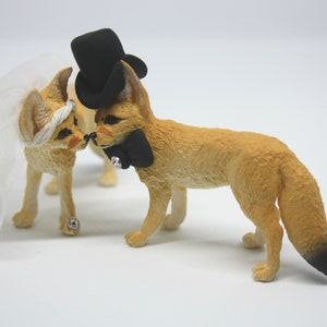 Fennec Fox Bride and Groom Wedding Cake Toppers Fox Cake | Etsy