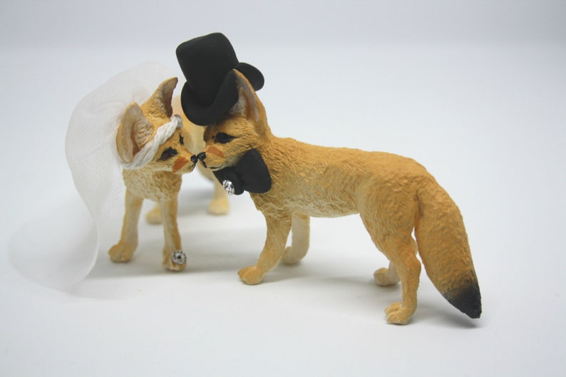 Fennec Fox Bride and Groom Wedding Cake Toppers Fox Cake - Etsy