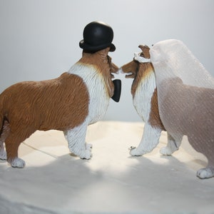Collie Cake Toppers - Dog Cake Toppers - Wedding Cake Toppers - Bride ...