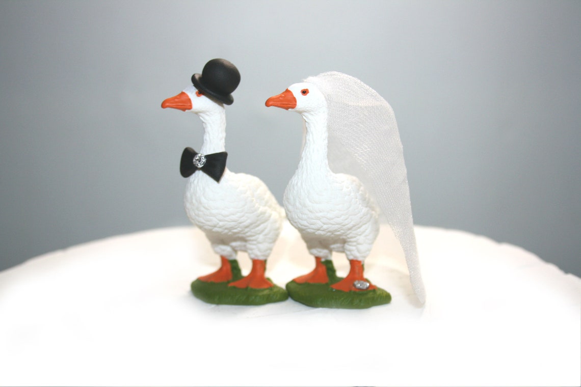Goose Wedding Cake Toppers Goose Cake Toppers Geese | Etsy