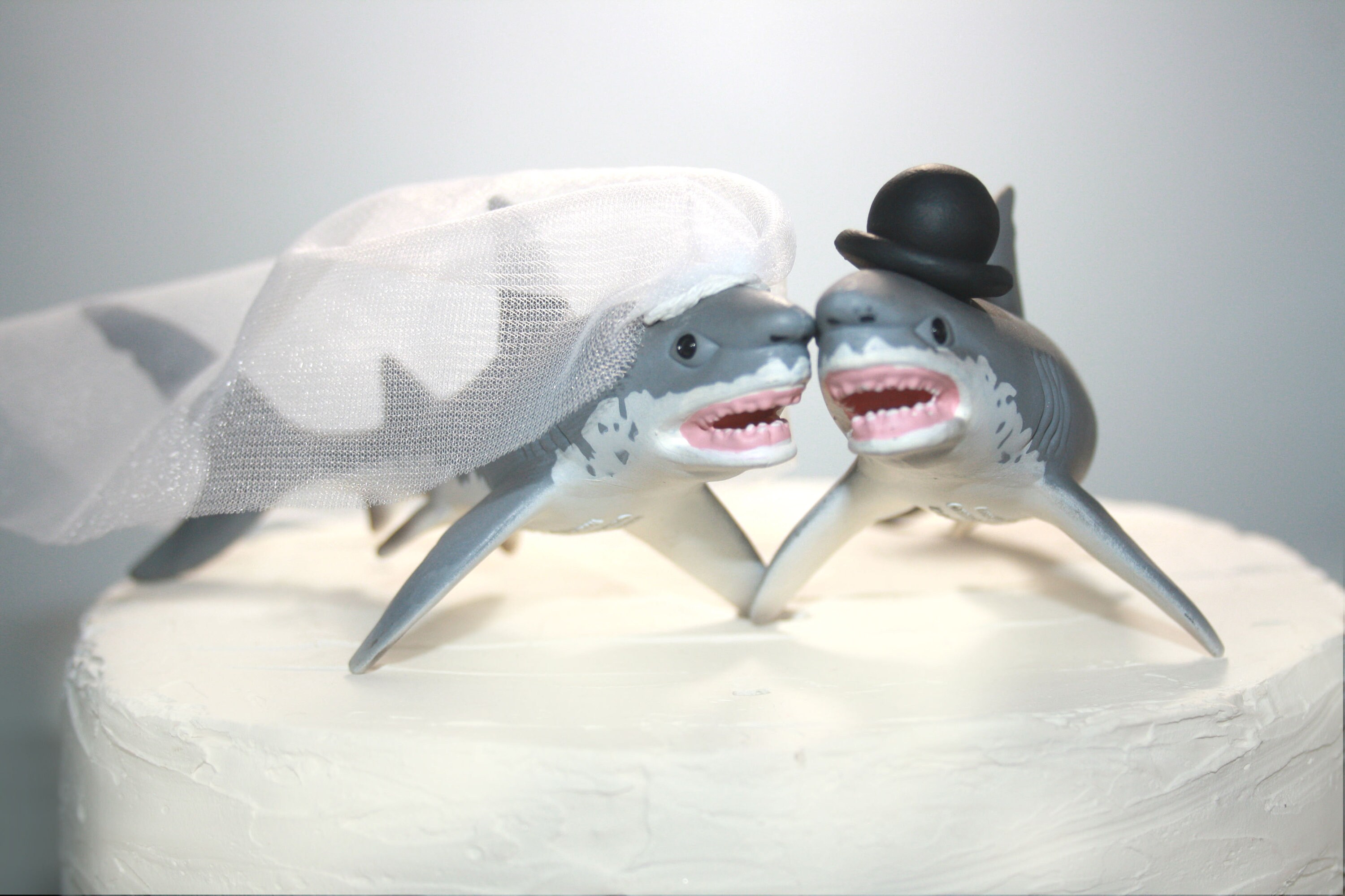Shark Cake Toppers Wedding Cake Toppers Great White Sharks - Etsy