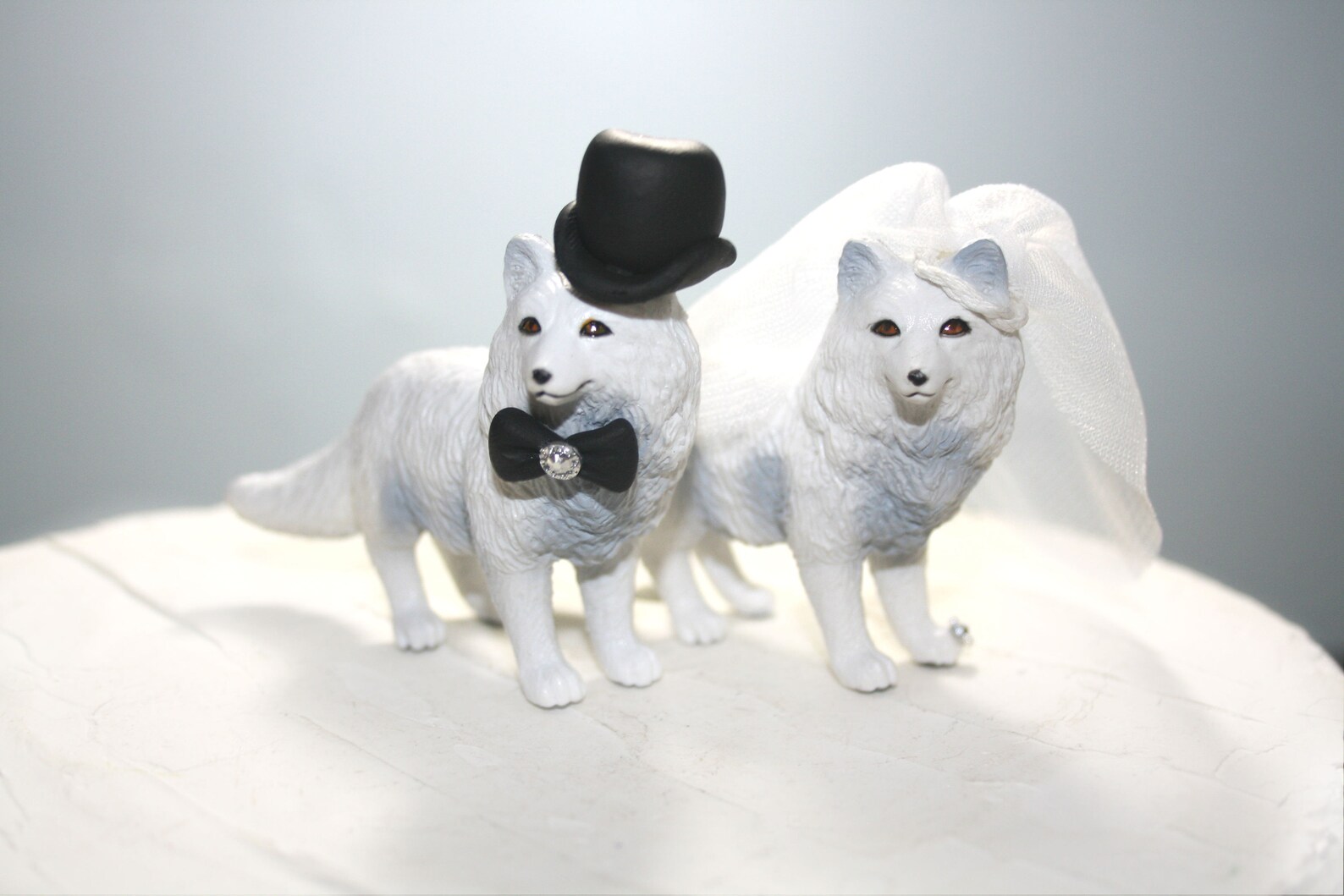 Arctic Wolf Cake Toppers - Wedding Cake Toppers - Bride and Groom ...