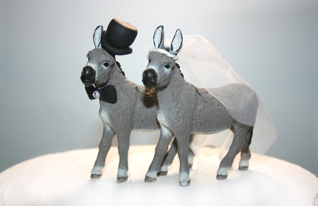 Donkey Bride and Groom - Wedding Cake Toppers - Donkey Cake Toppers ...