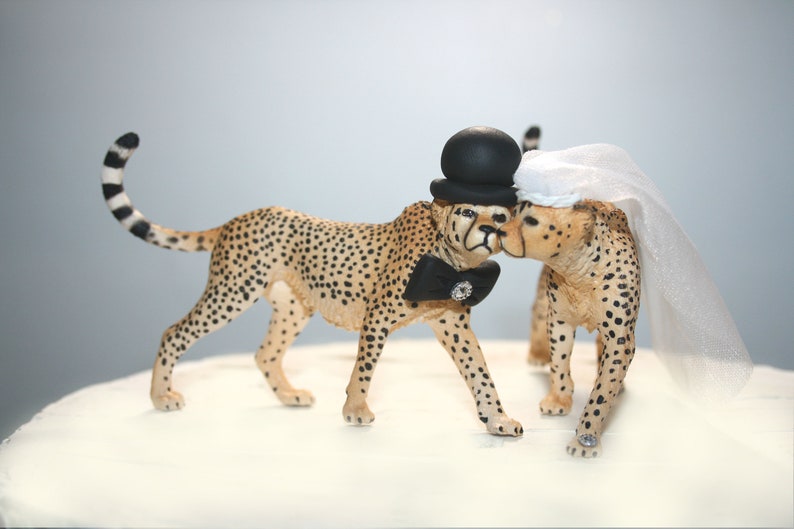 Wedding Cake Toppers Animal Cake Toppers Cheetah Cake - Etsy