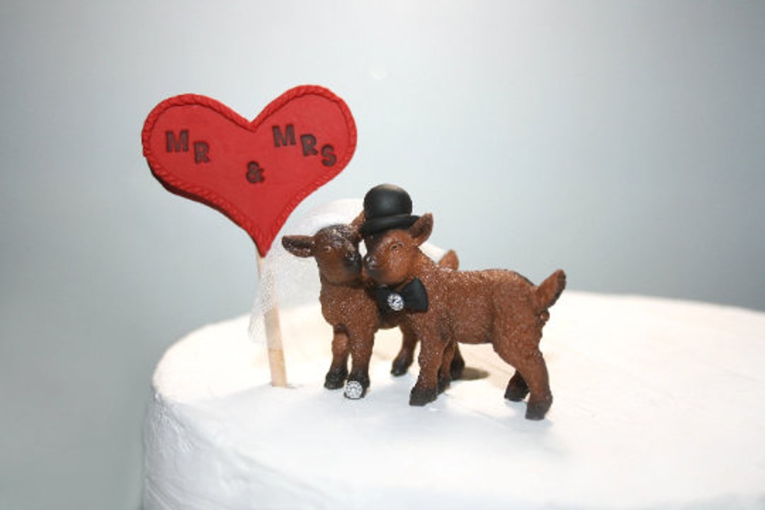 Goat Cake Toppers - Wedding Cake Toppers - Billy Goat - Nanny Goat ...