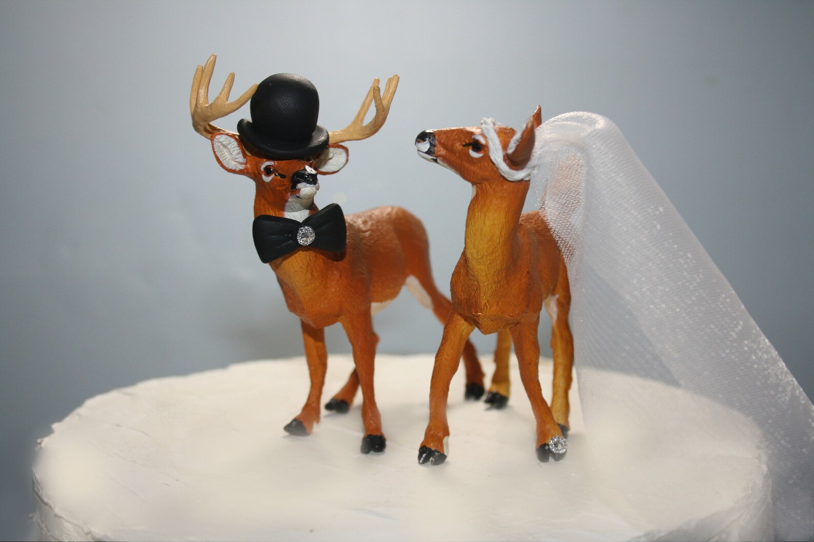 Deer Cake Toppers - Stag and Doe - Wedding Cake Toppers - Animal Cake ...