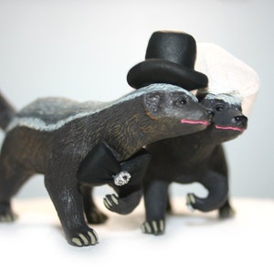 Badger Cake Toppers; Wedding Cake Toppers; Honey Badgers; Bride Groom ...