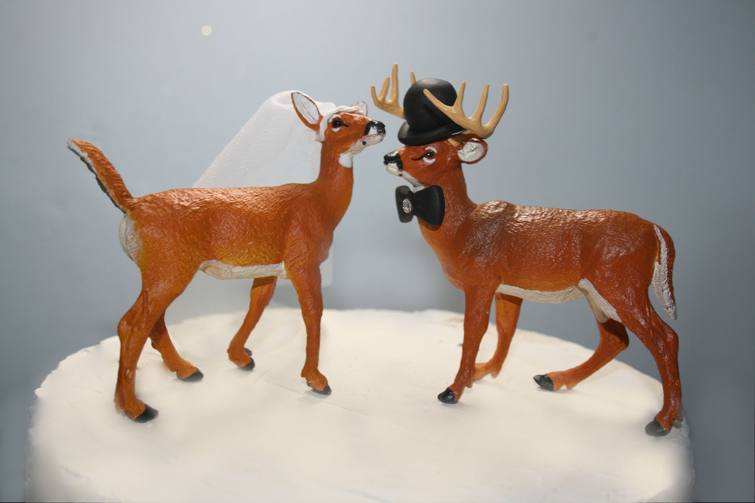Deer Cake Toppers - Stag and Doe - Wedding Cake Toppers - Animal Cake ...