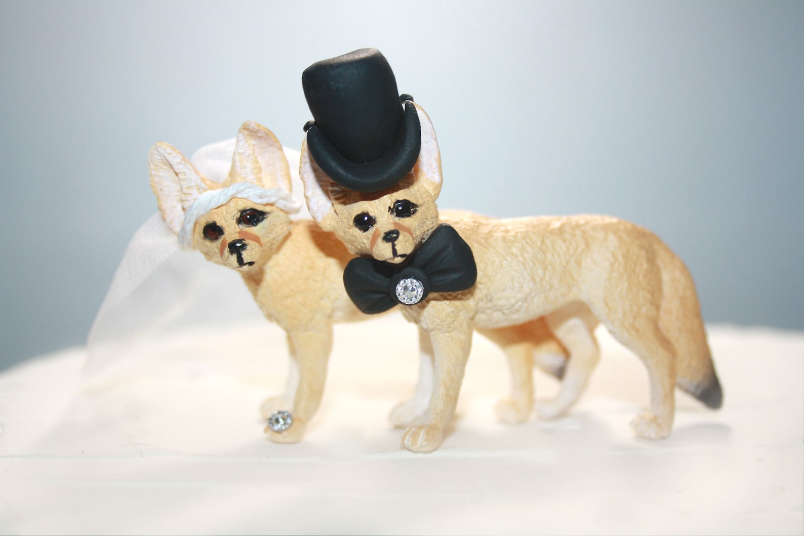 Fennec Fox Bride and Groom Wedding Cake Toppers Fox Cake - Etsy