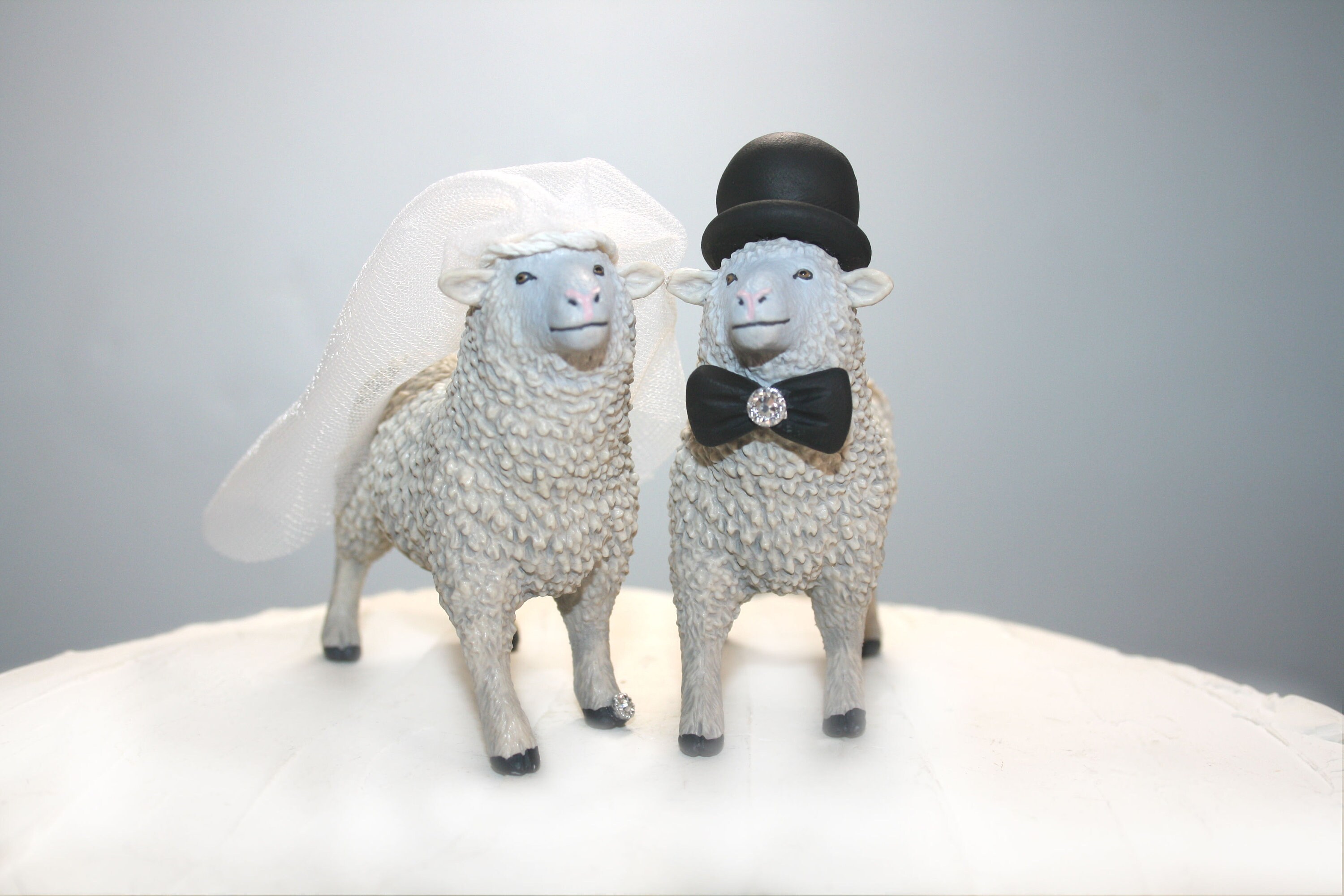 Sheep Cake Toppers Wedding Cake Toppers Bride and Groom | Etsy