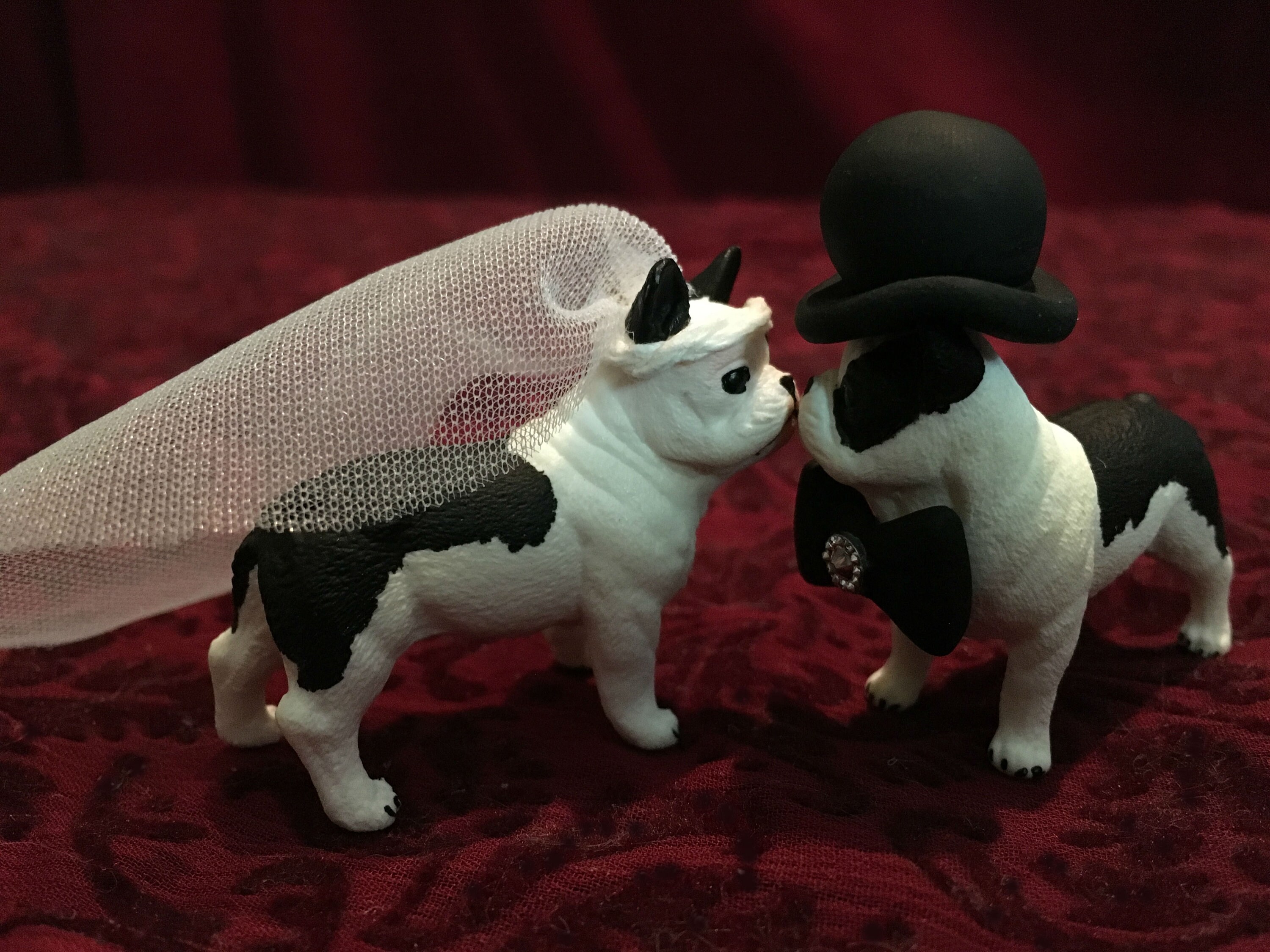 French Bulldogs Wedding Cake Toppers Bride and Groom Dogs | Etsy