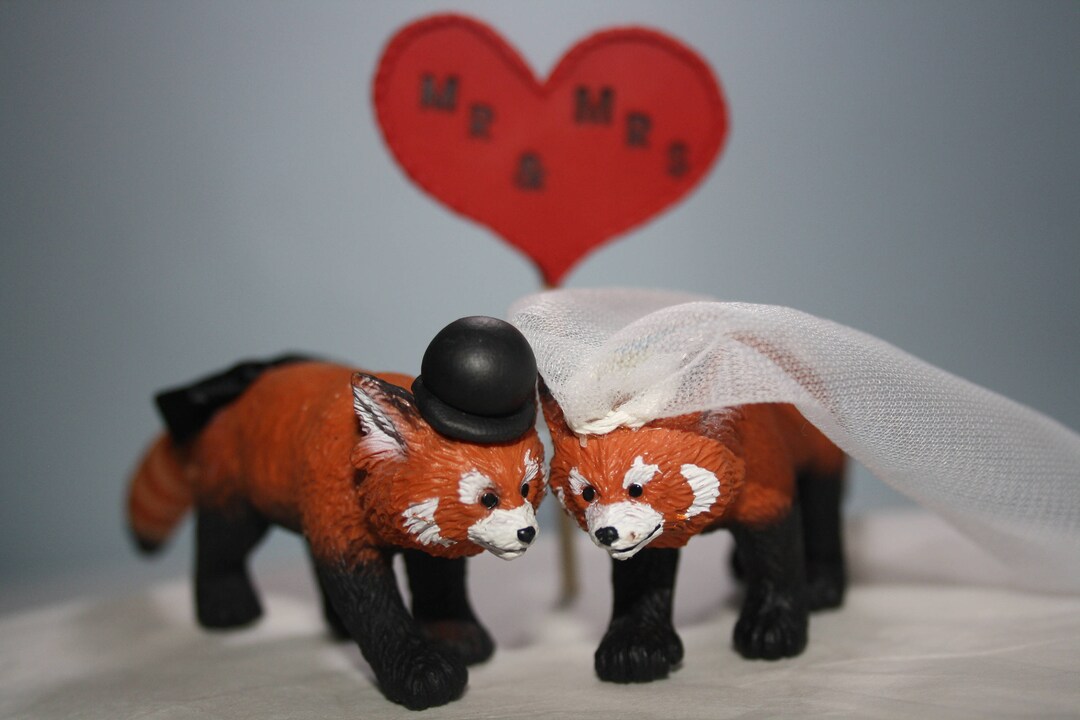 Wedding Cake Toppers - Red Pandas - Animal Cake Toppers - Red Panda ...