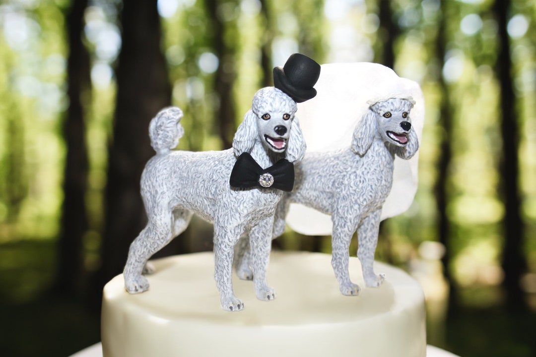 Poodle Cake Toppers - Wedding Cake Toppers - Animal Cake Toppers - Dog ...