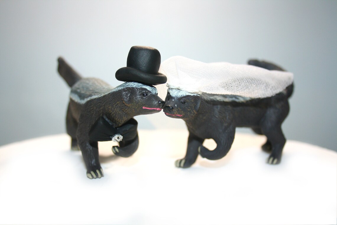 Badger Cake Toppers Wedding Cake Toppers Honey Badgers - Etsy