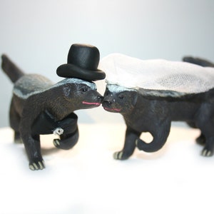 Badger Cake Toppers; Wedding Cake Toppers; Honey Badgers; Bride Groom ...