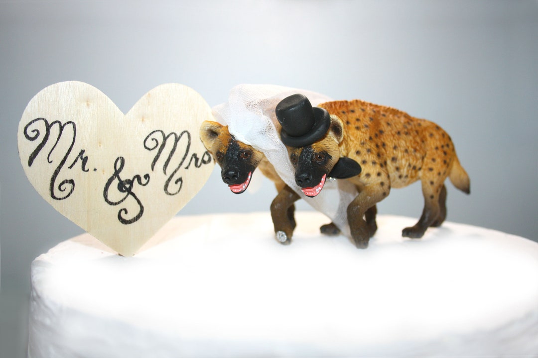 Wedding Cake Toppers; Hyenas; Bride and Groom - Animal Cake Toppers ...