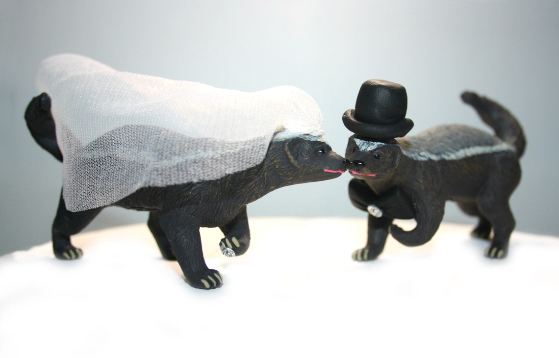 Badger Cake Toppers Wedding Cake Toppers Honey Badgers | Etsy