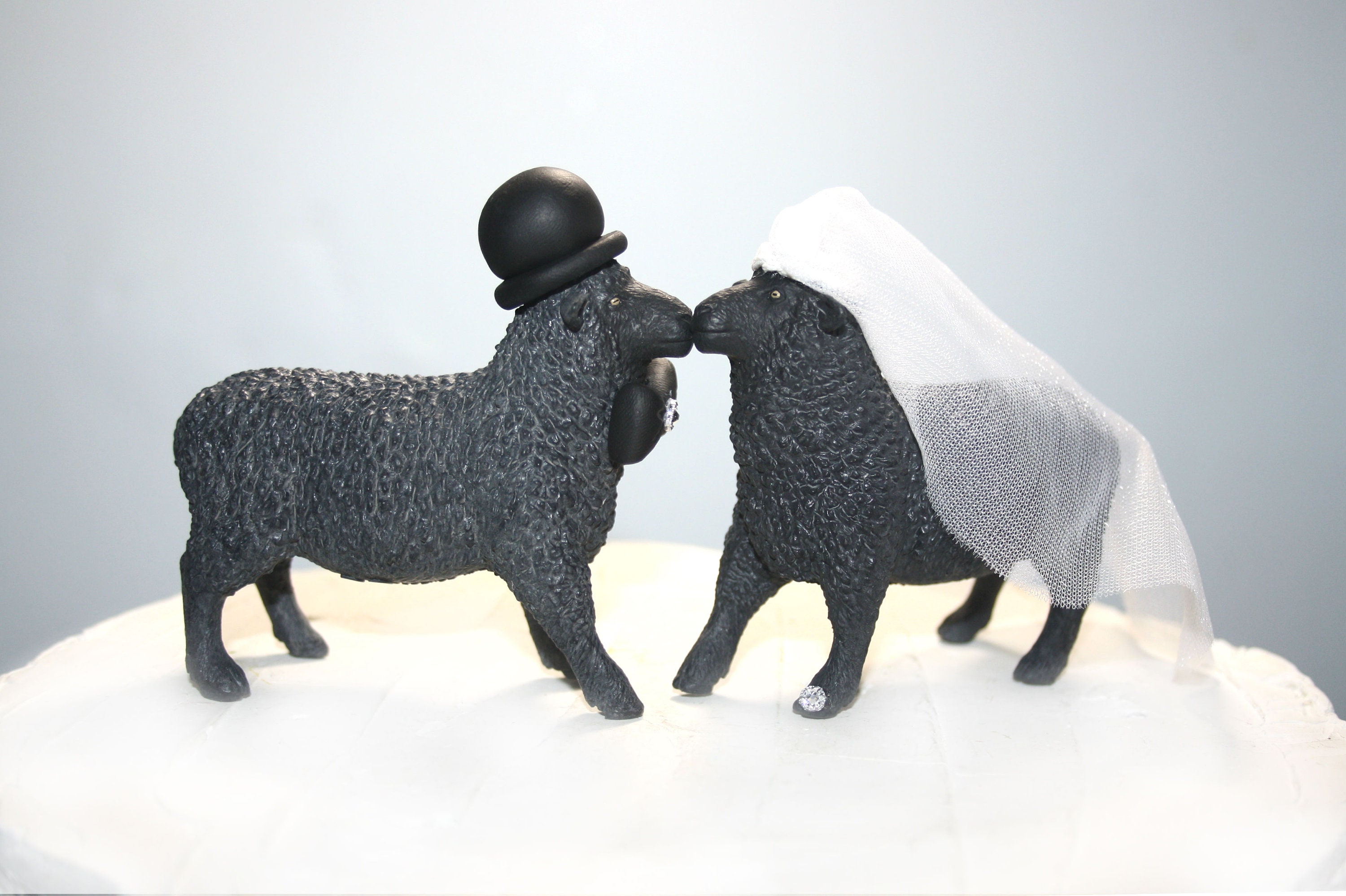 Wedding Cake Toppers - Sheep Cake Topper - Black Sheep - Custom Cake ...