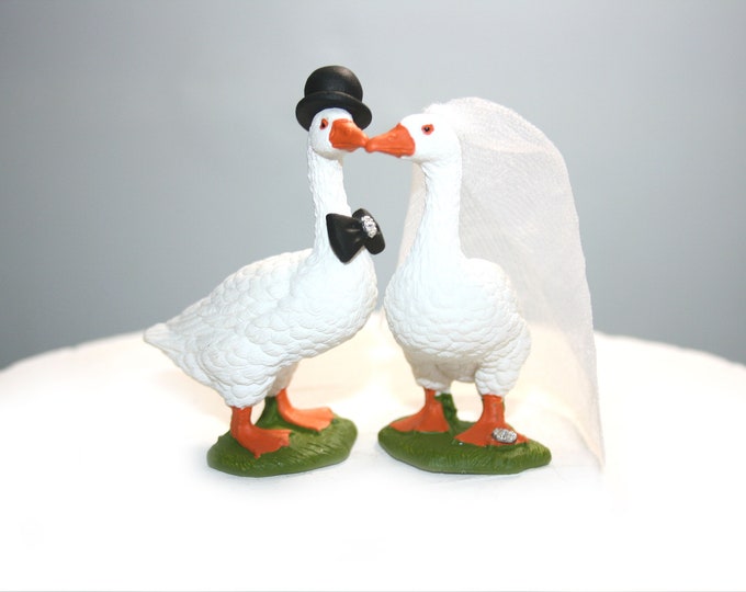 Goose Wedding Cake Toppers - Goose Cake Toppers - Geese - Animal Cake ...