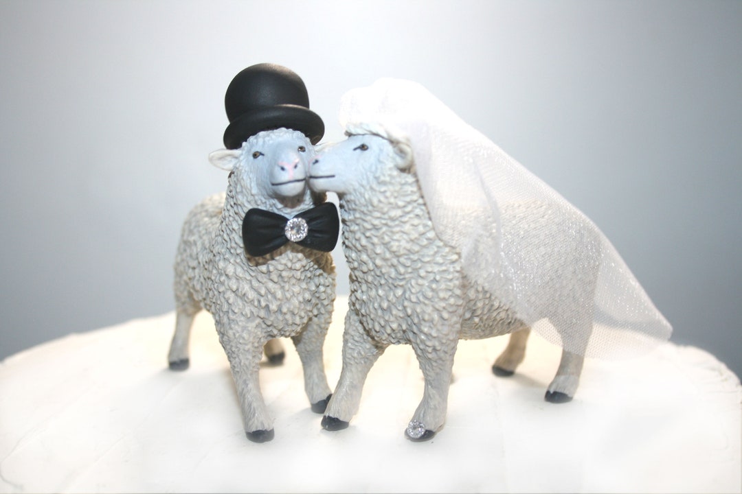 Sheep Cake Toppers Wedding Cake Toppers Bride and Groom - Etsy