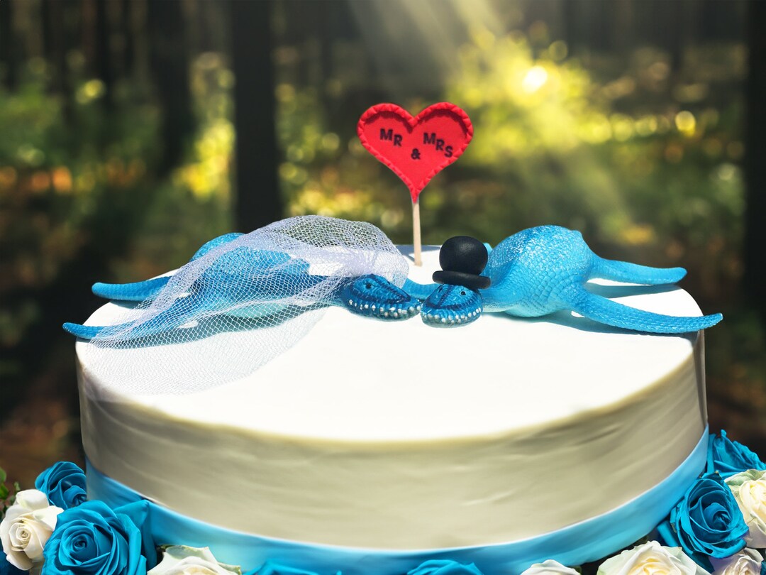 Plesiosaurus - Dinosaur Cake Toppers - Wedding Cake Topper - Funny Cake ...