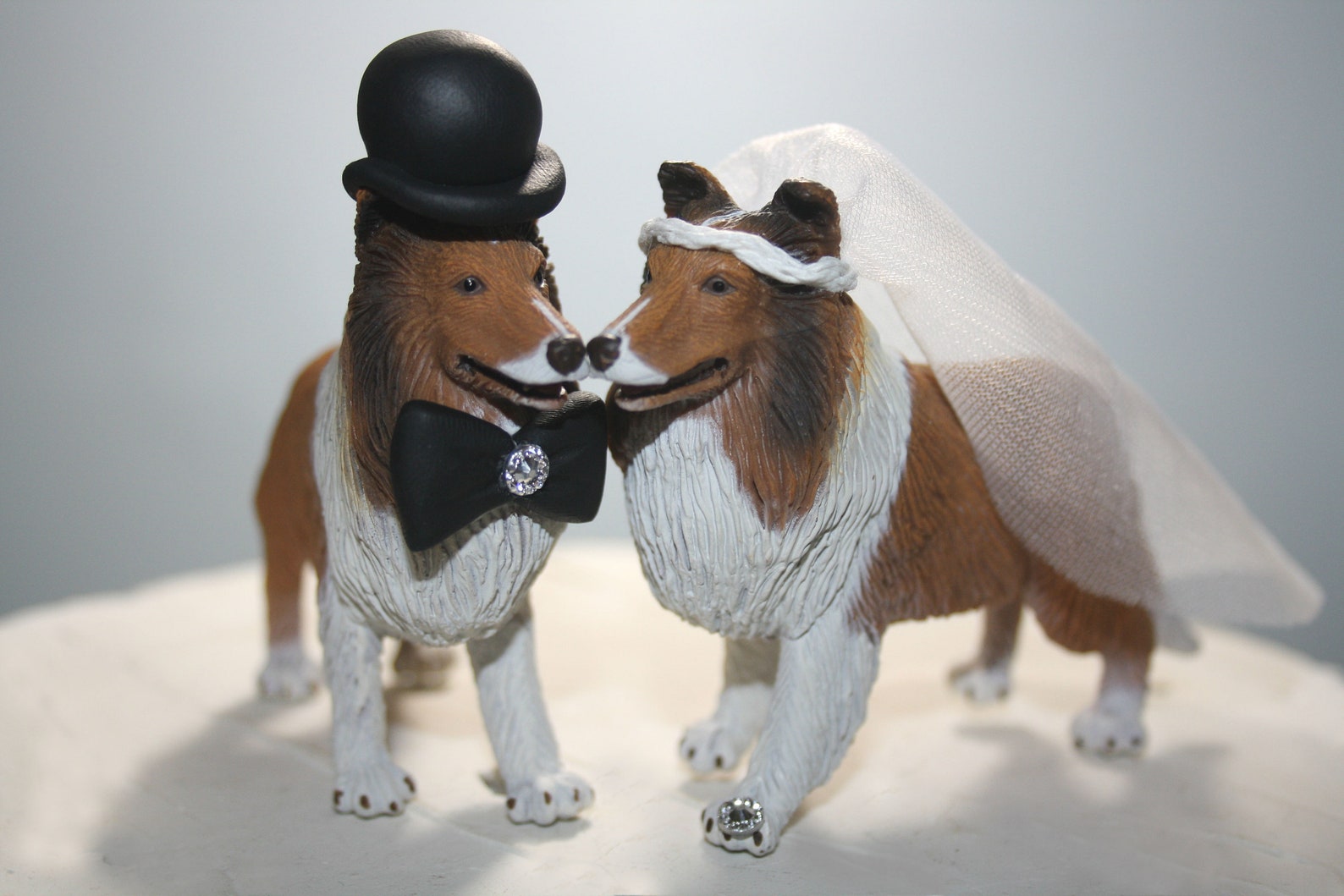 Collie Cake Toppers - Dog Cake Toppers - Wedding Cake Toppers - Bride ...