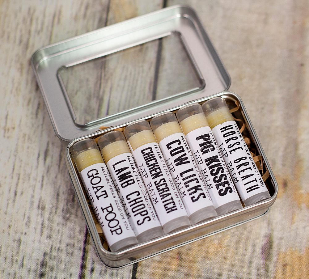 Organic Farm Animal Themed Set of 6 Lip Balms Valentine | Etsy