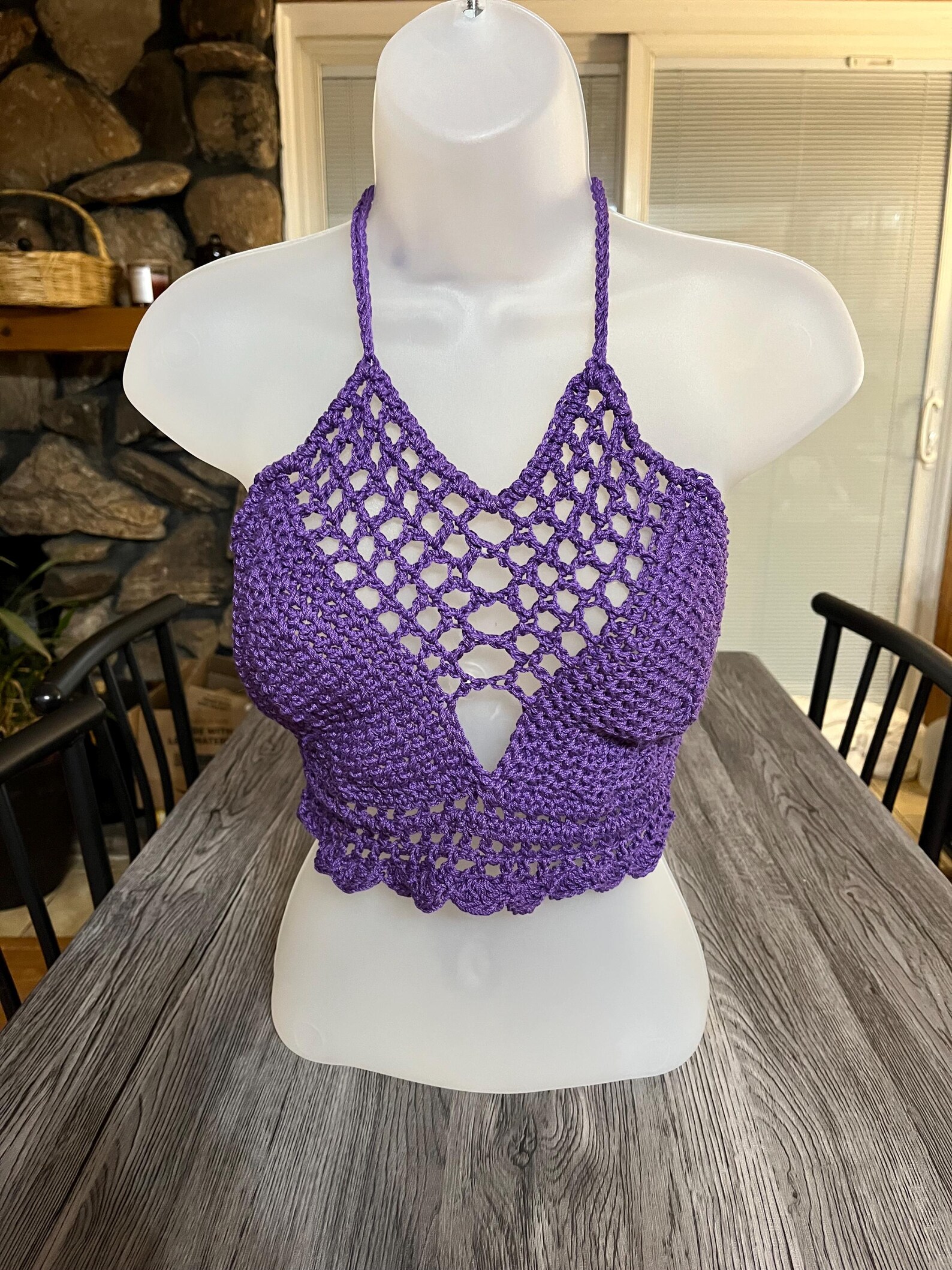 Crochet Halter Top Crop Top Bralette - Free Shipping - Etsy