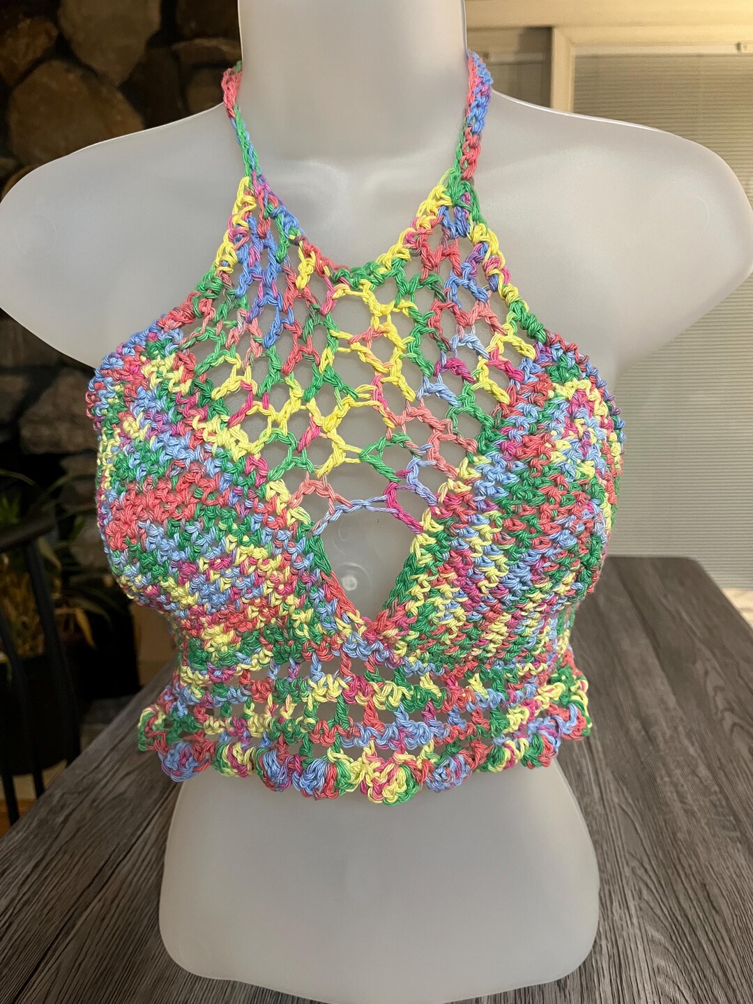 Crochet Crop Top Halter Top Bralette - Etsy
