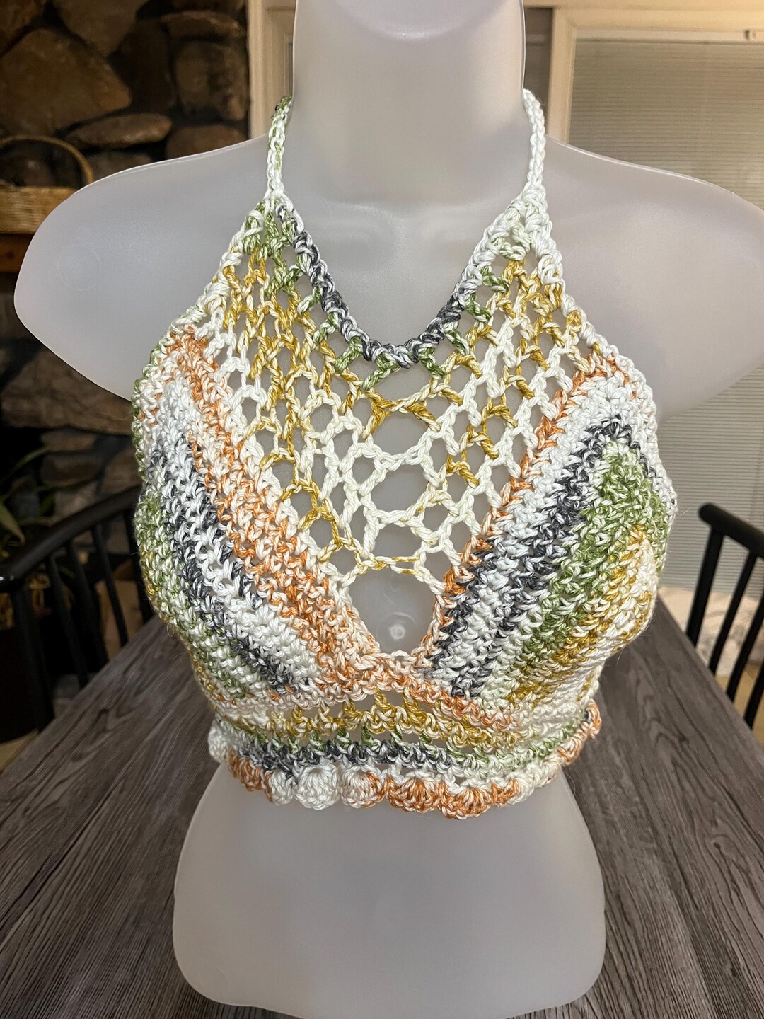 Crochet Halter Top Crop Top Bralette - Free Shipping - Etsy