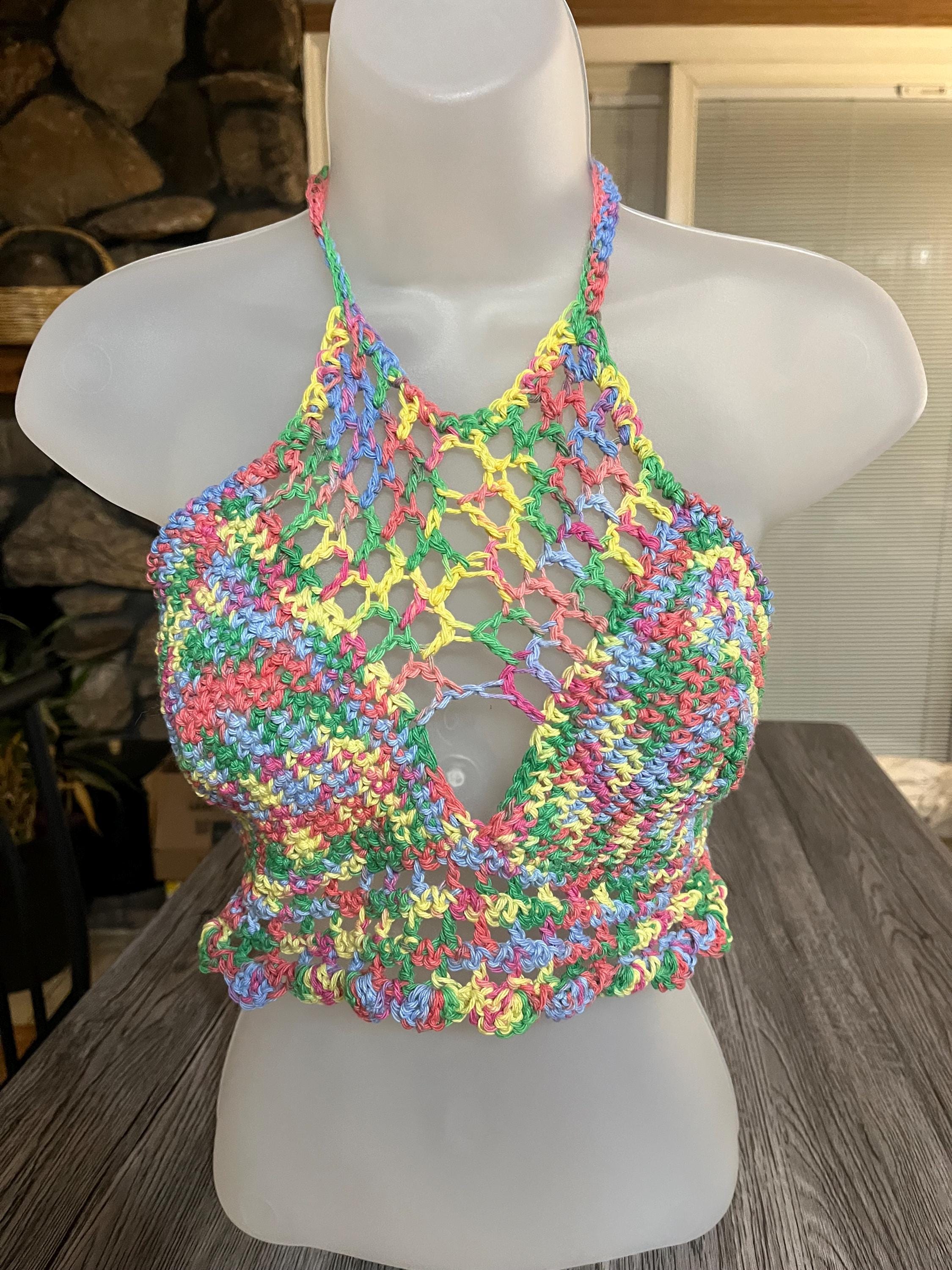 Crochet Crop Top Halter Top Bralette - Etsy