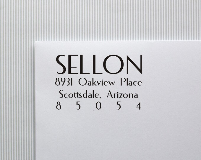 Mid Century Modern Address Stamp // Custom Return Address Stamp ...
