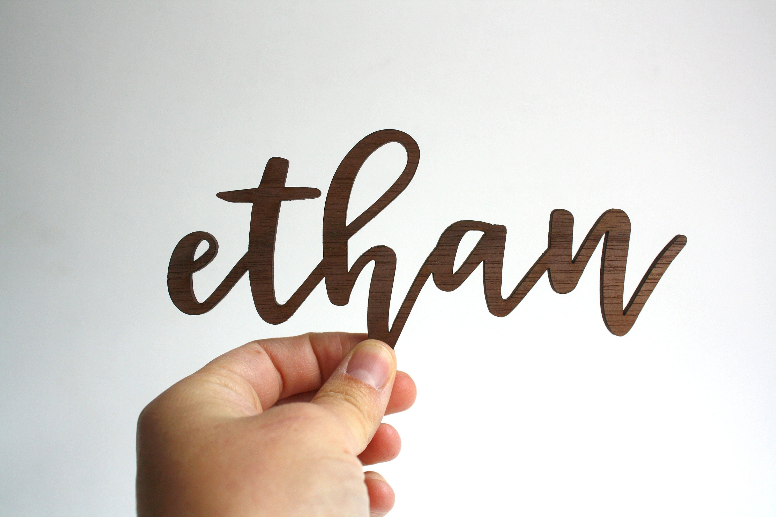 Walnut Laser Cut Names // Baby Name Cutout // Laser Cut Wood - Etsy