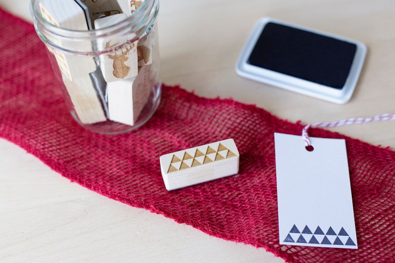 Modern Triangle Stamp // Gift Tag Stamp // Christmas Card Stamp ...