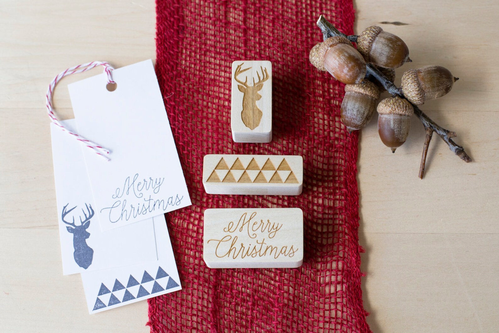 Modern Triangle Stamp // Gift Tag Stamp // Christmas Card Stamp ...
