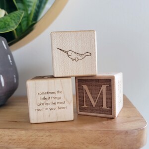 Custom Engraved Baby Block // Wooden Block // Personalized Baby Girl ...