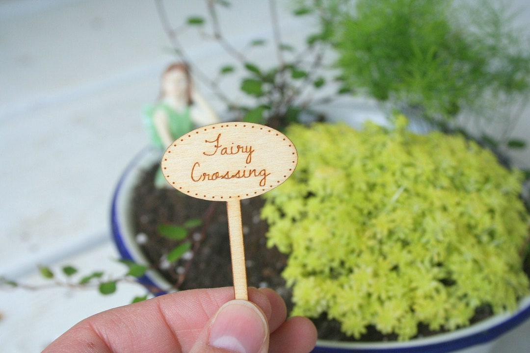 Fairy Crossing Sign // Fairy Garden Sign // Miniature Fairy Sign ...