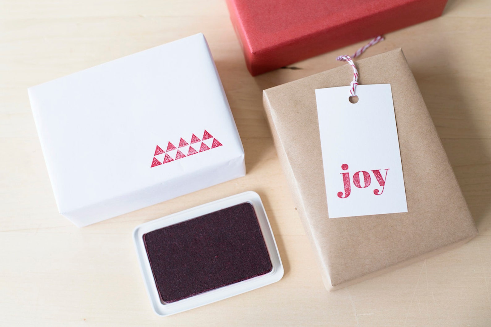 Modern Triangle Stamp // Gift Tag Stamp // Christmas Card Stamp ...