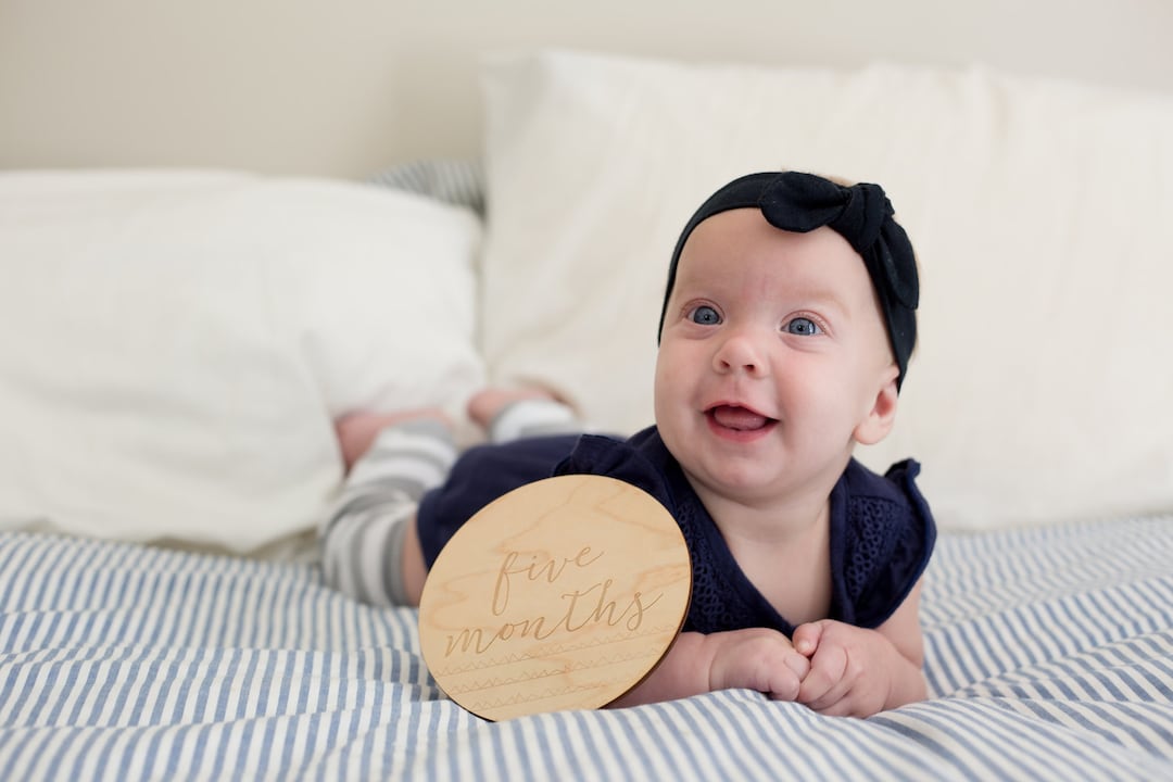 Set of 7 Double-sided Monthly Milestone Plaques // Wooden Milestone ...