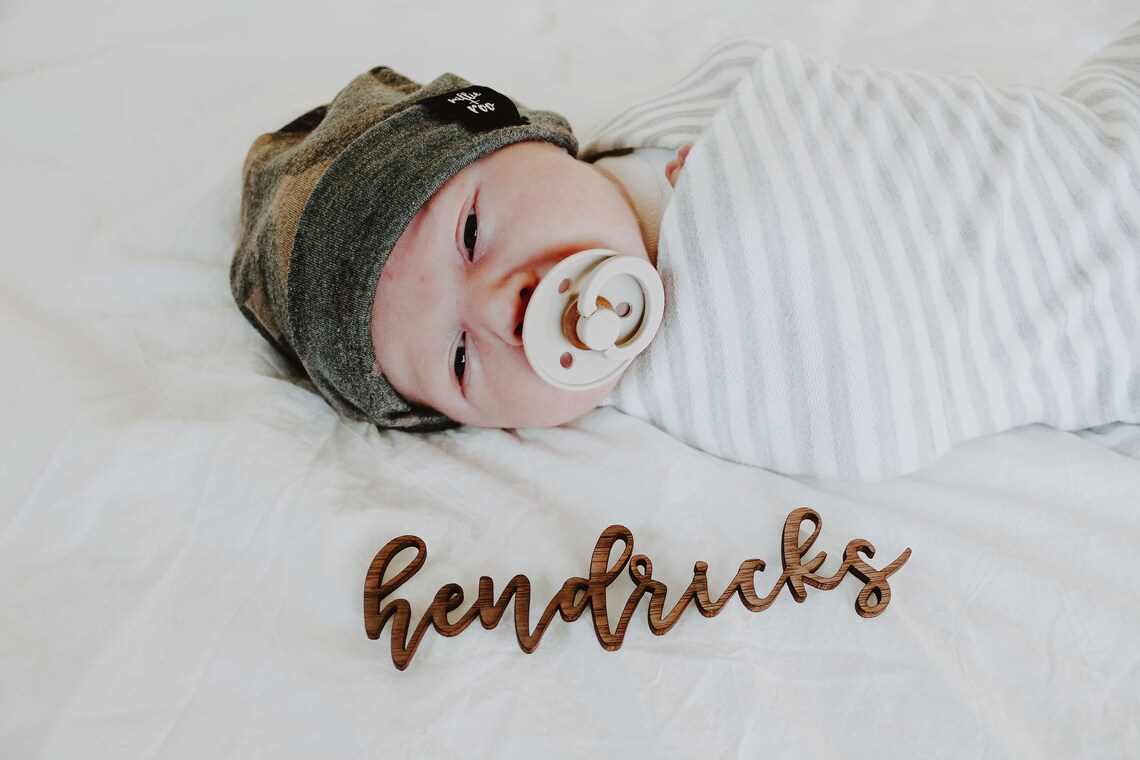 Walnut Laser Cut Names // Baby Name Cutout // Laser Cut Wood | Etsy