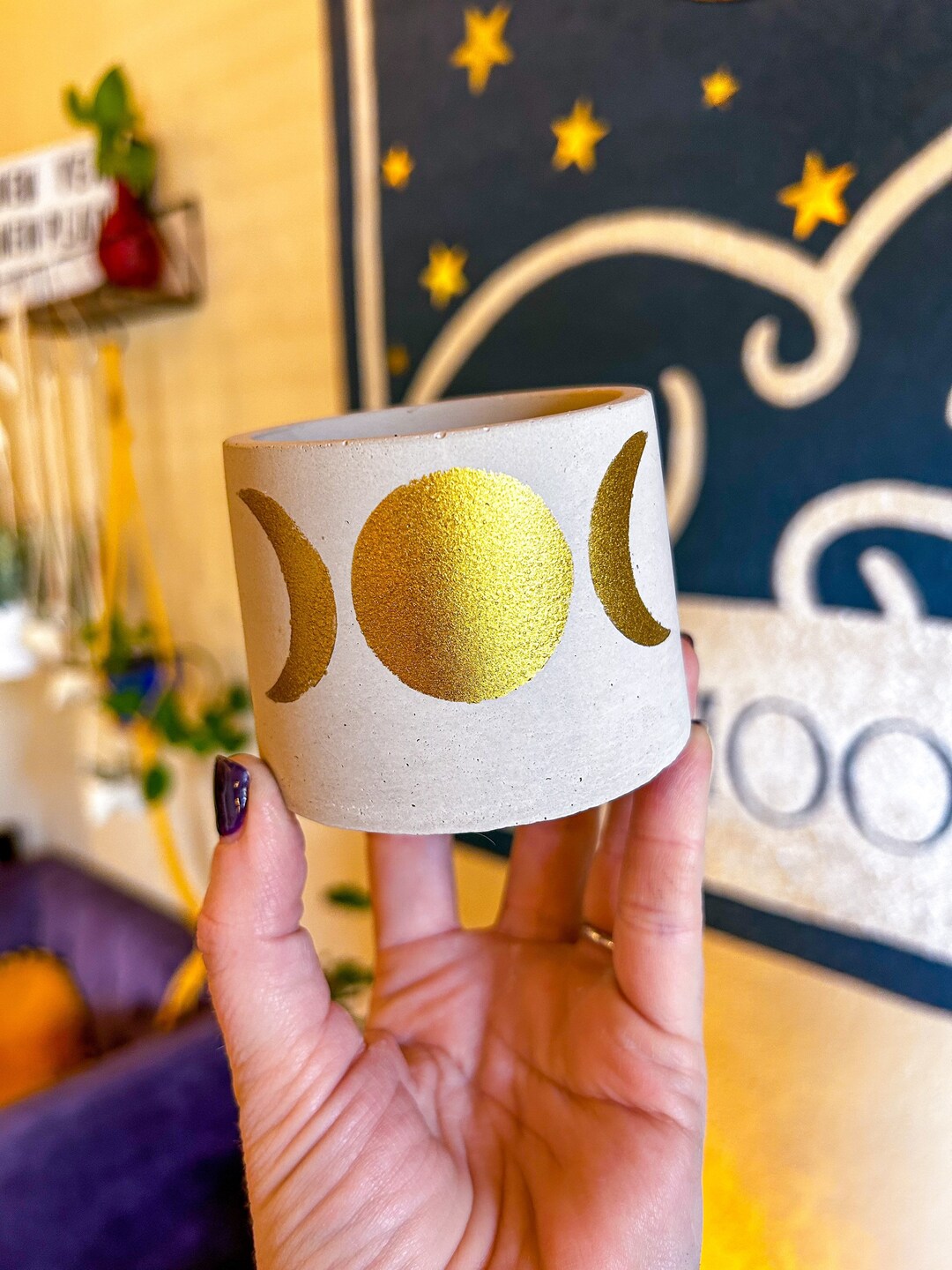 Handmade Moon Phase Pot With Drainage Hole. Comes With or Without ...
