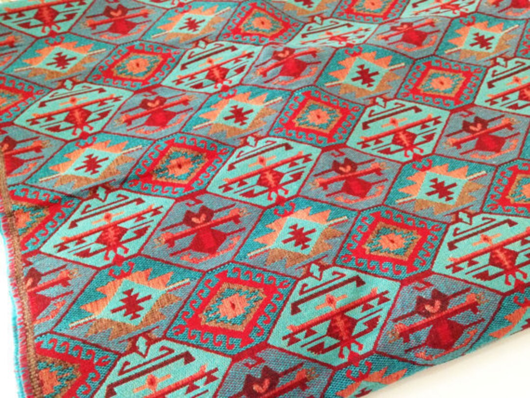 Blue Ethnic Tribal Upholstery Fabric Double-faced Cloth - Etsy