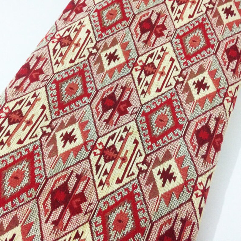 Ethnic Tribal Style Upholstery Fabric, Aztec Navajo Fabric, Stirped ...