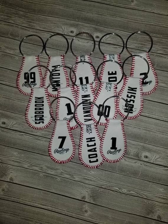 Baseball bag tags OR key chains. | Etsy