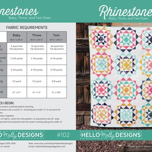 Rhinestones Quilt Pattern-pdf - Etsy
