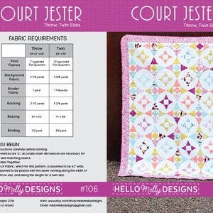 Court Jester Quilt Pattern PDF - Etsy
