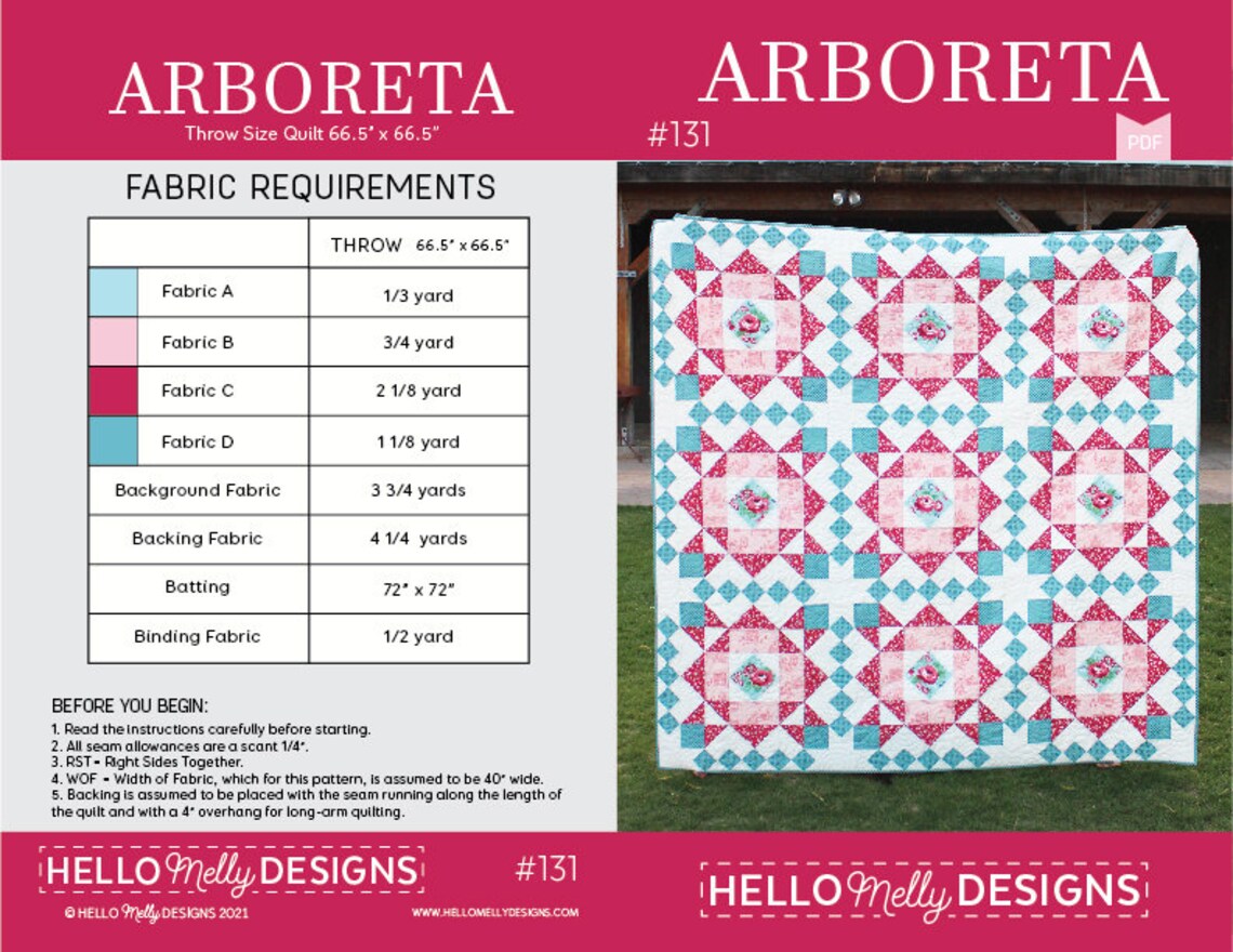 Arboreta Quilt Pattern PDF - Etsy