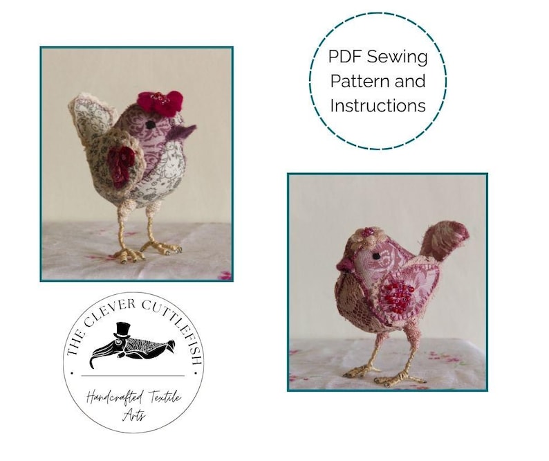 Small Quirky Bird Sewing Pattern, PDF, Digital Download, Bird Tutorial, Fabric Animal Pattern ...