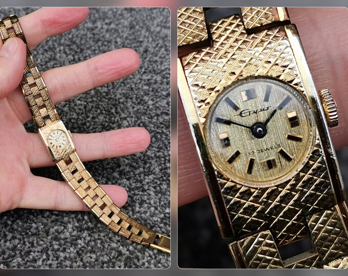 EPPO Germany Vintage 1970's 17 Jewels Gold Plated Bracelet Watch ...